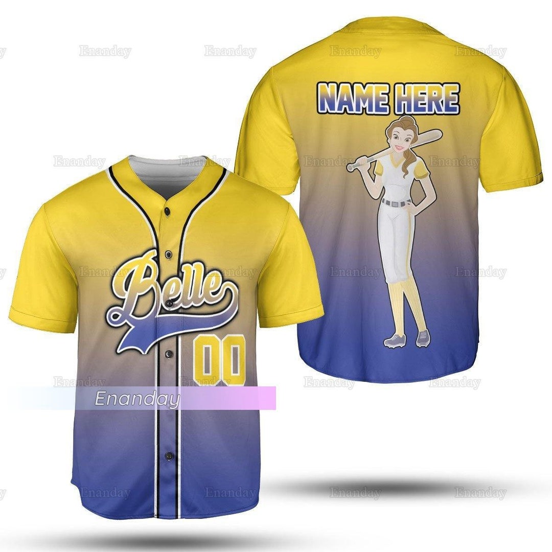 Belle Baseball Jersey, Personalized Belle Jersey, Belle Princess Jersey ...