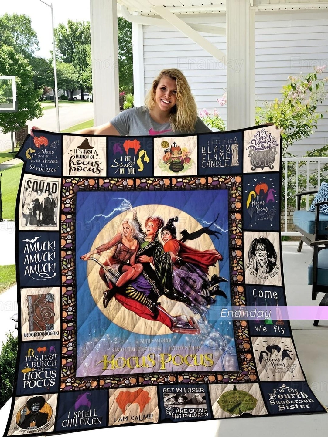 Hocus Pocus Quilt, Hocus Pocus Movie Quilt, Sanderson Sisters Quilt, Horror Movie Quilt, Funny ...