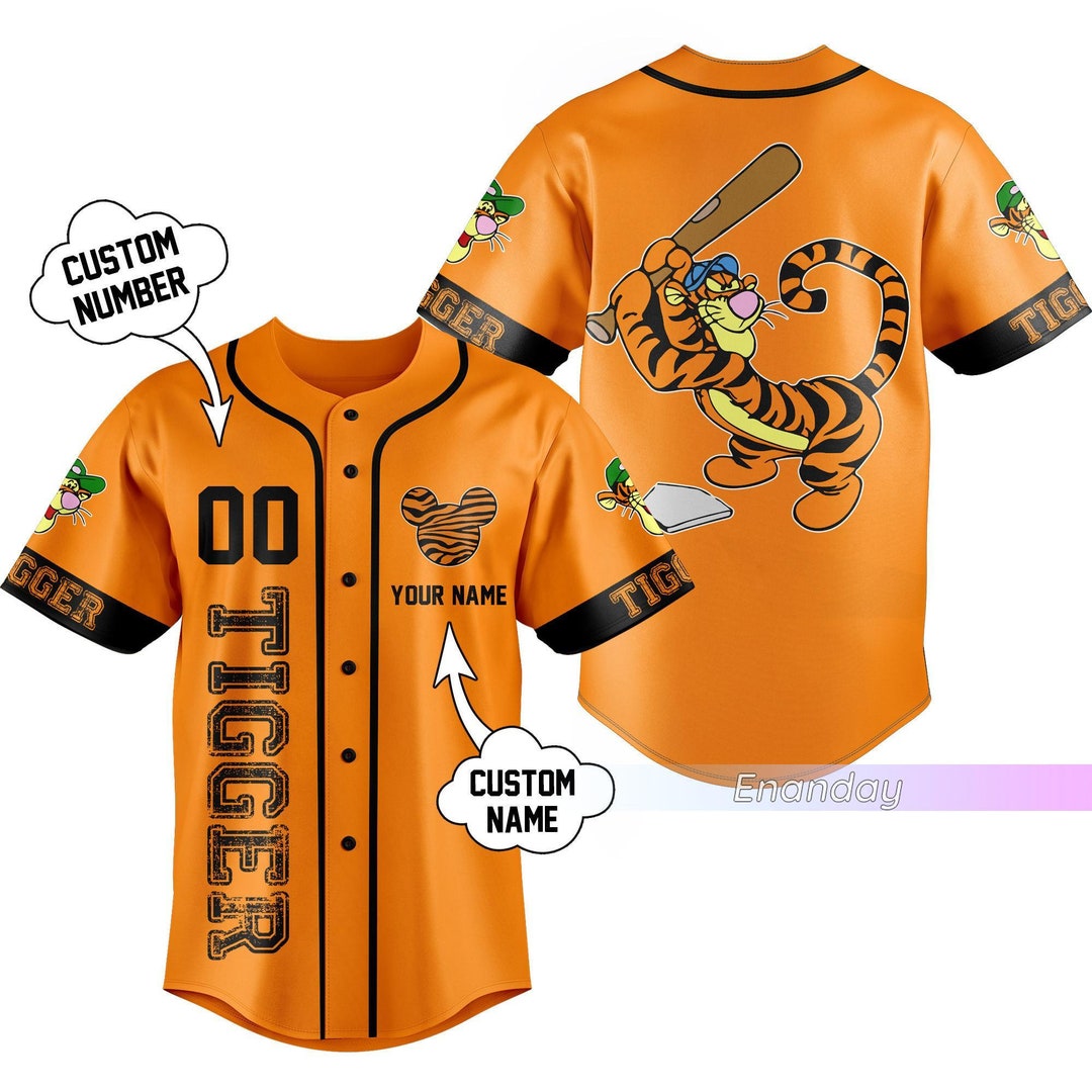 Tigger Baseball Jersey, Custom Tigger Jersey Shirt, Tigger Baseball ...