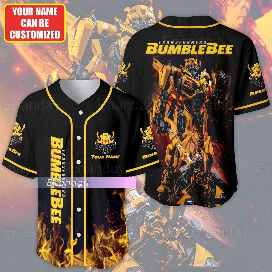 Custom Bumblebee Jersey Shirt, Transformers Baseball Jersey, Bumblebee ...