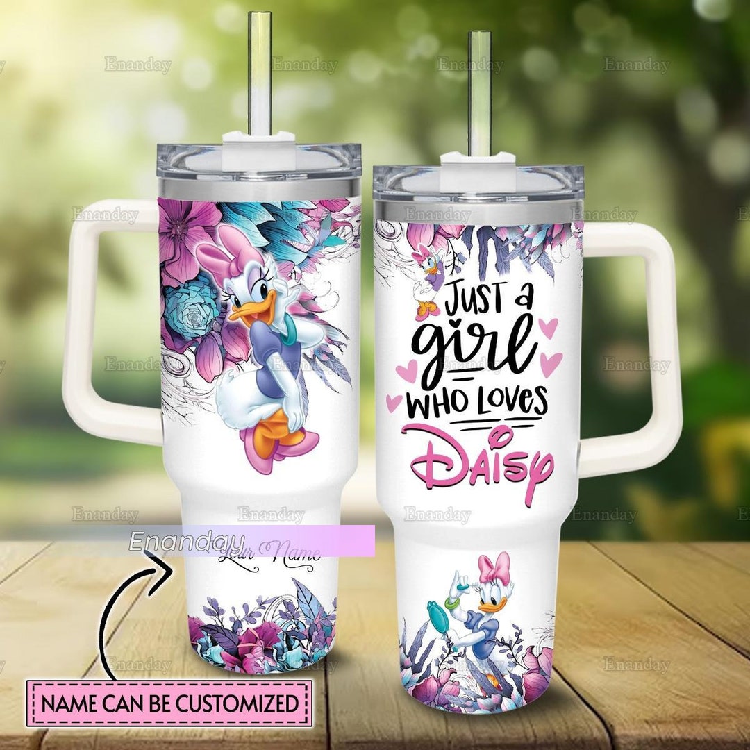 Daisy Duck 40oz Tumbler, Custom Tumbler, Just A Girl Who Loves Daisy Tumbler, Tumbler for Women ...