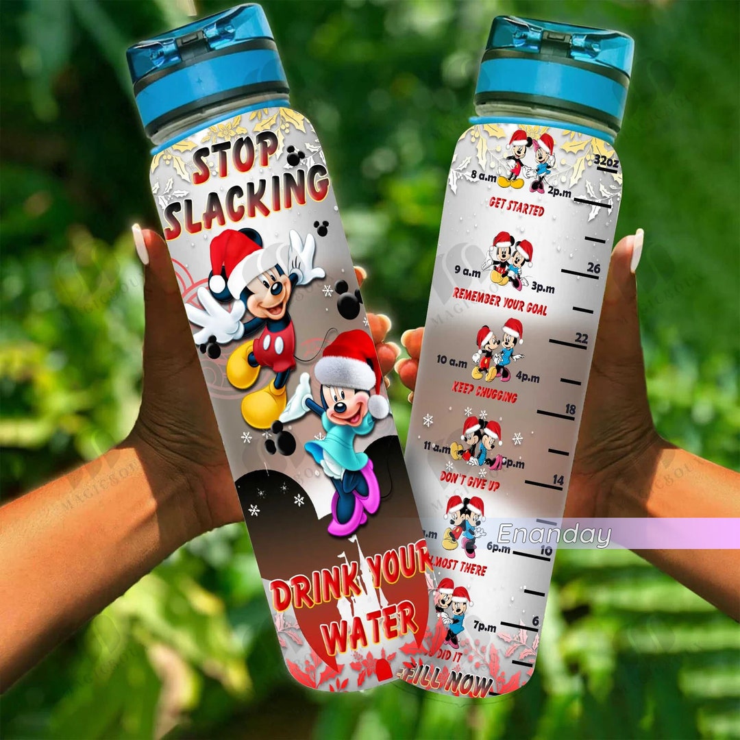 Mickey Water Tracker Bottle, Minnie Water Tracker, Stop Slacking Drink ...