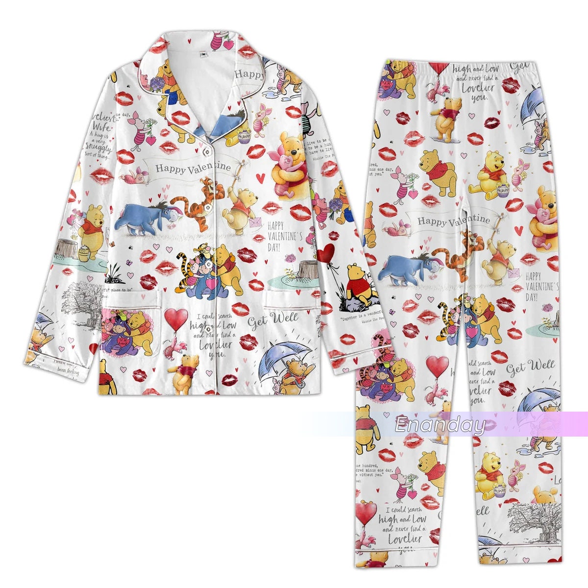 Winnie The Pooh Pajamas Set Pooh And Friends Pajamas Pooh Etsy
