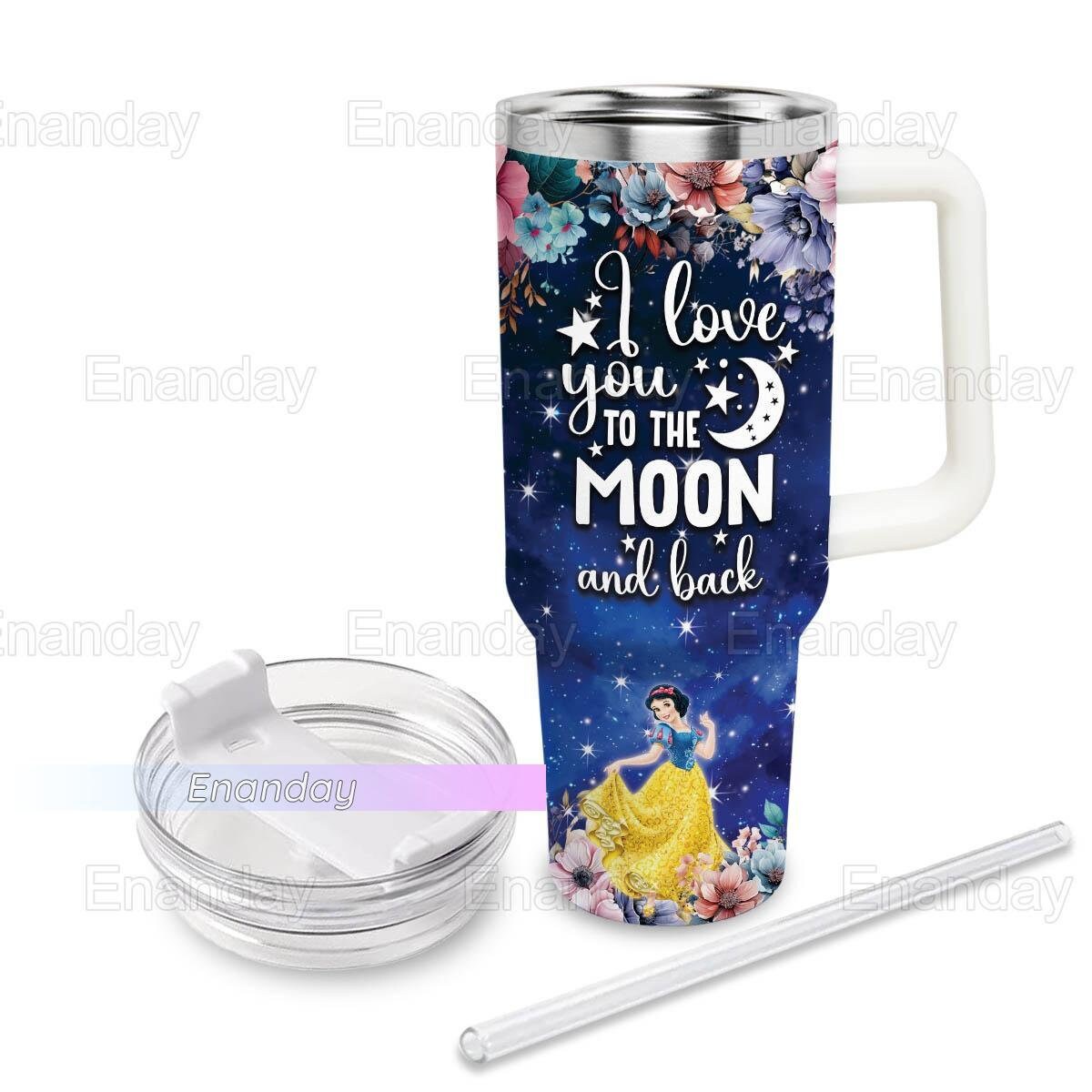 Personalized Snow White Tumbler 40oz, I Love You to the Moon and Back ...