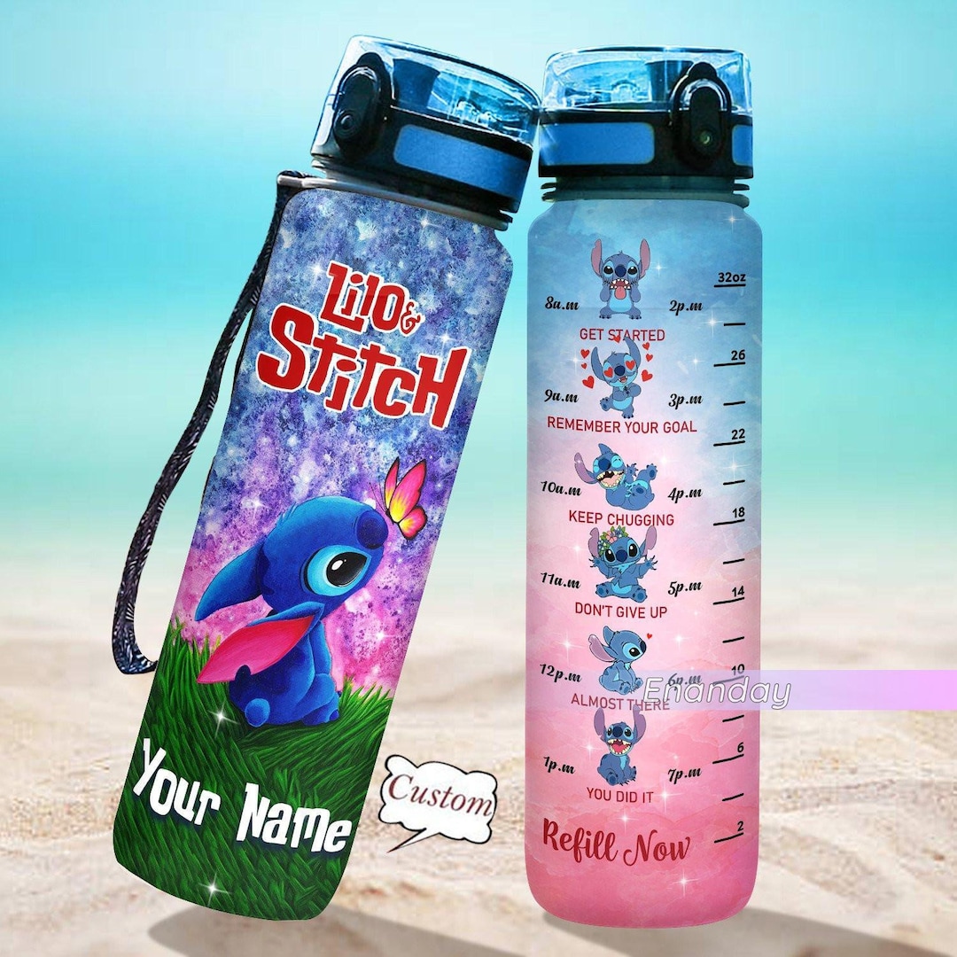 Custom Stitch Water Bottle, Stitch Water Tracker Bottle, Disney Stitch Bottle, Disney Gifts ...