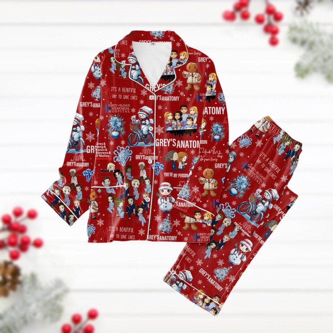 Grey's Anatomy Pajamas Christmas, Greys Anatomy Holiday Pajamas, Doctor ...