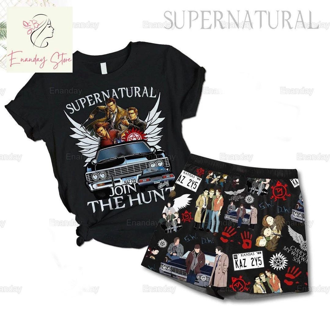 Supernatural T-shirt/shorts, Vintage Supernatural T-shirt, Winchester ...