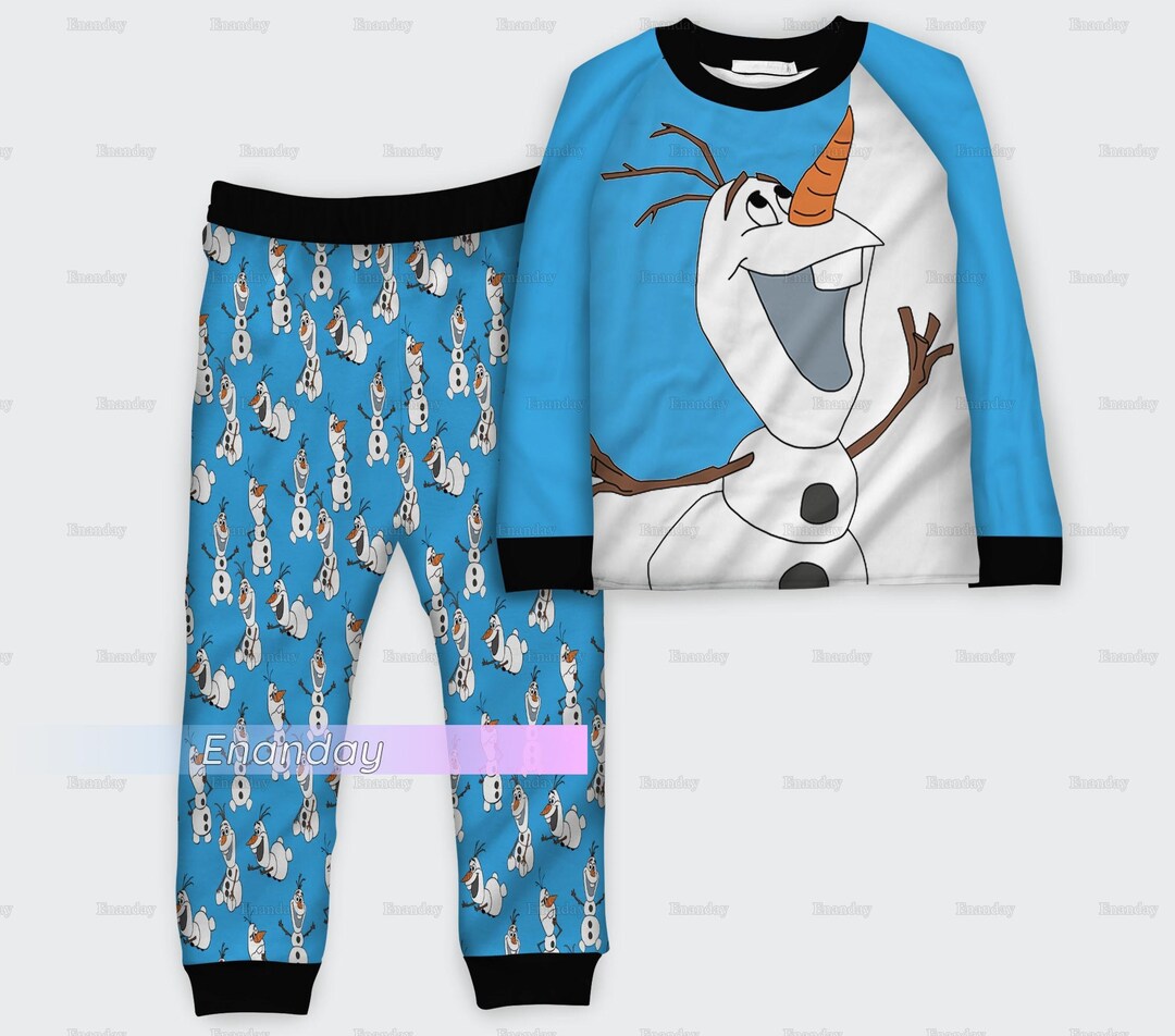 Olaf Pajamas Set, Frozen Movie Pajamas, Elsa Princess Pajamas, Disney ...