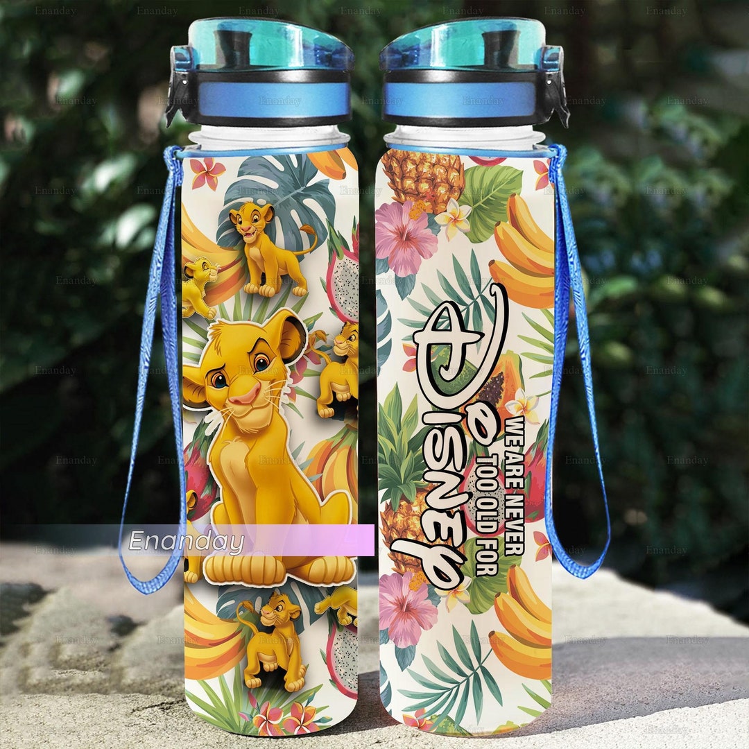 Simba Water Tracker Bottle, Lion King Bottle, Disney Lion Water Bottle ...