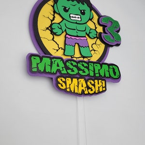Baby Hulk Cake Topper Hulk Smash Birthday Cake Decoration Layered ...