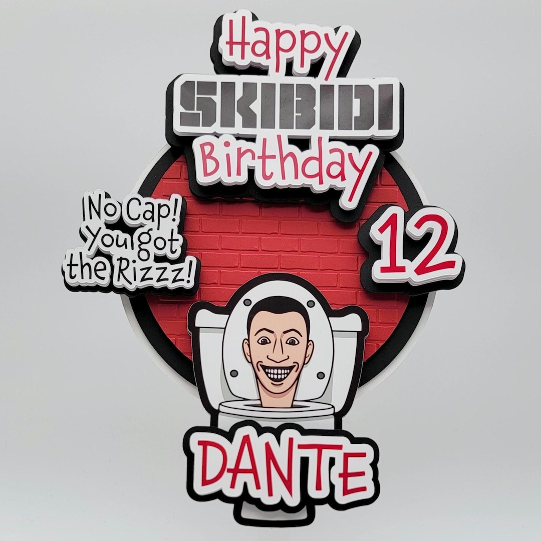 Skidibi Toilet Cake Topper | Gen Alpha Cake Toppers | - Etsy