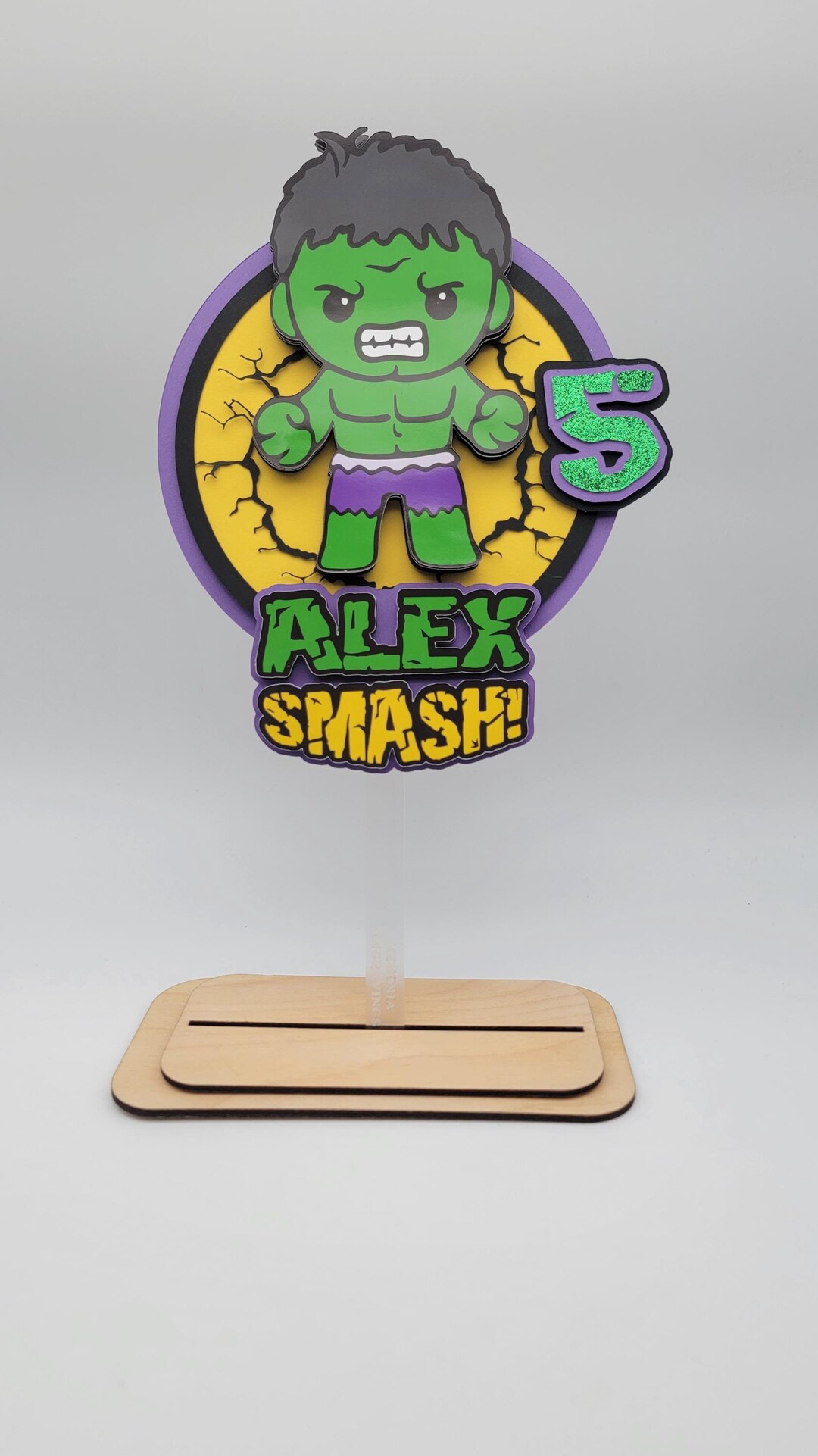 Baby Hulk Cake Topper | Hulk Smash Birthday Cake Decoration | Layered ...