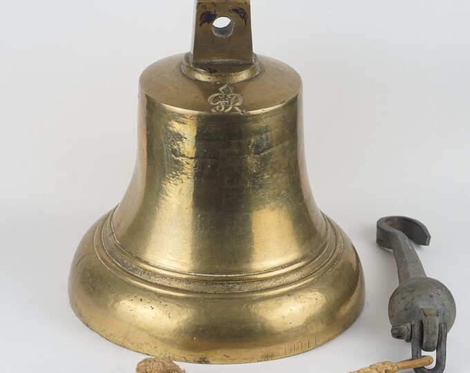 HUGE George VI Ship's Bell, WW2 Brass Ship Bell, Royal Bell, Military ...