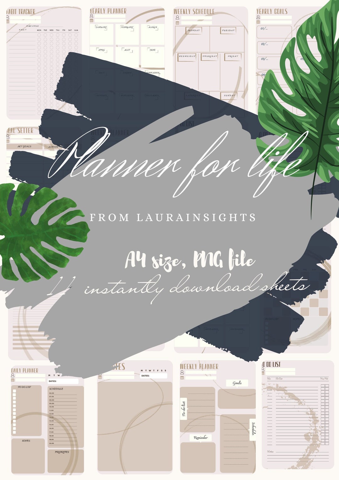 Planner Template, Printables Planner, A4 Personalized Planner, Life ...