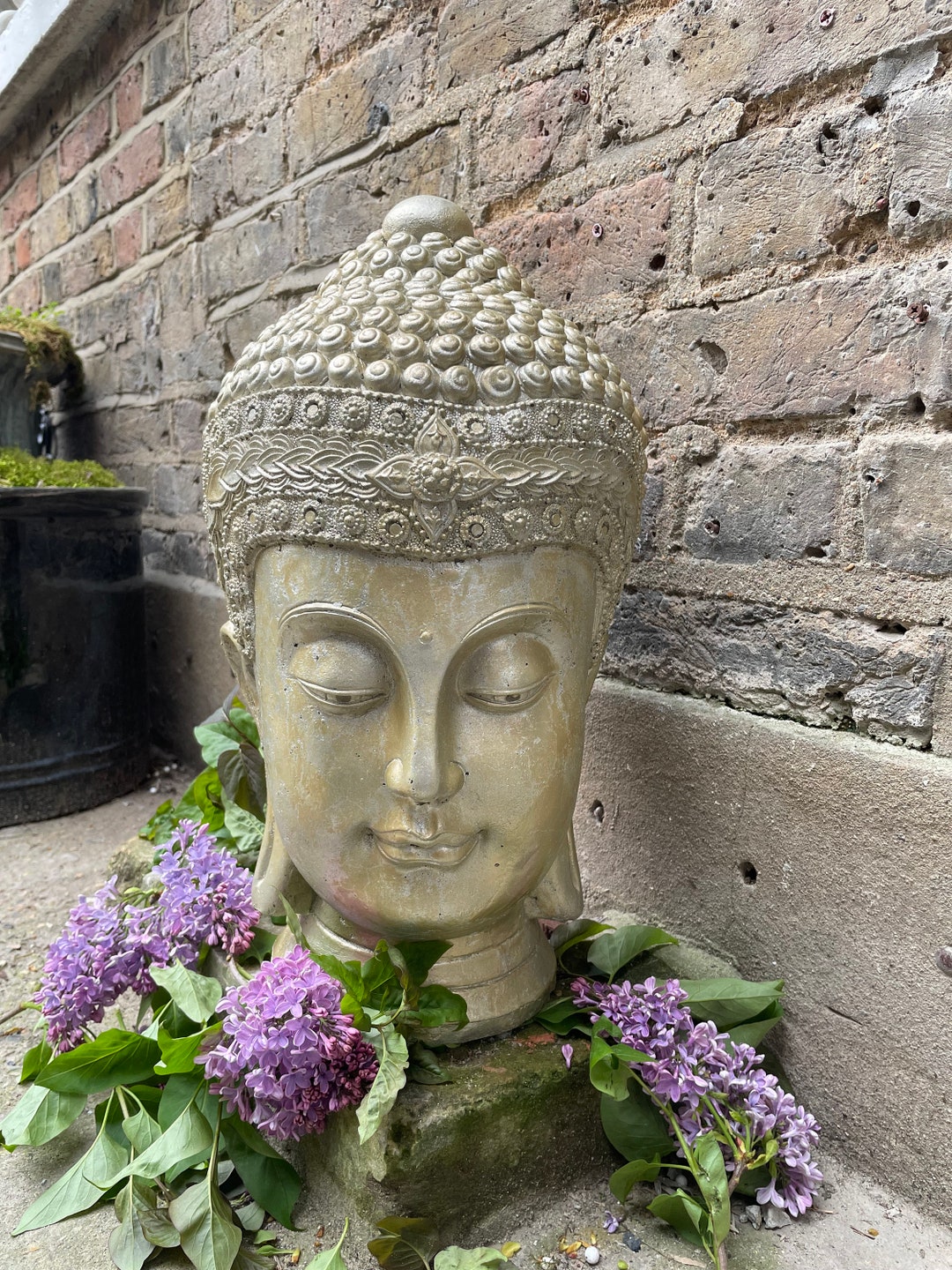 Large Beautifully Detailed Thai Buddhas Head Statue. (45cm / 25kg) From ...