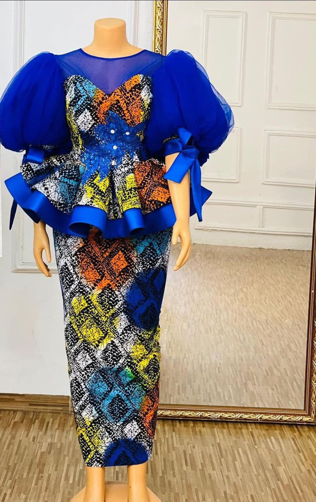 African Peplum Dress,women Fashion,wedding Dress, Women Clothing, Party ...