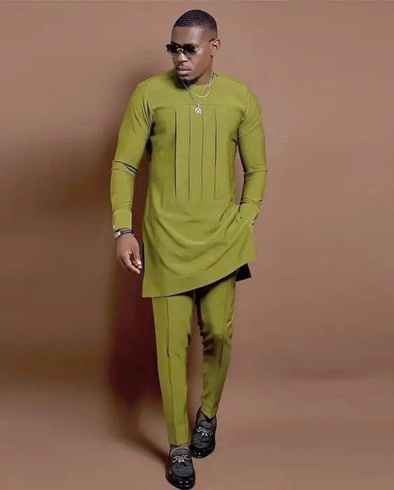 African Men Embroidery Outfit,african Men 2 Piece Set, Men Casual Wear ...