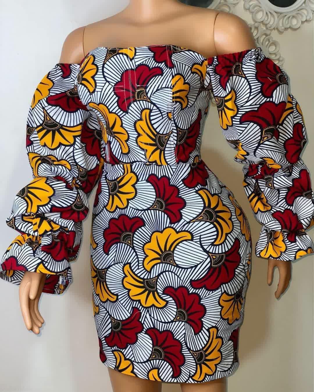 Ankara Dress , Mid Dress, Mid African Dress, Ankara Short Dress ...
