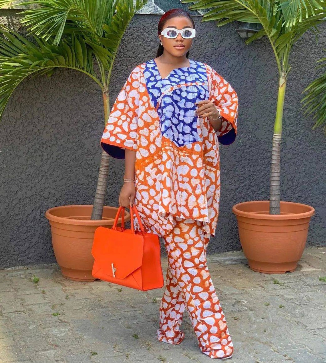 African Dashik African Print Two Set Ankara Pant Women Tailored Buba
