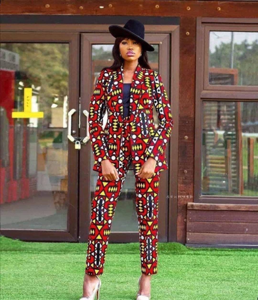 African Kente Dress,african Jacket and Trousers for Women,african Women ...