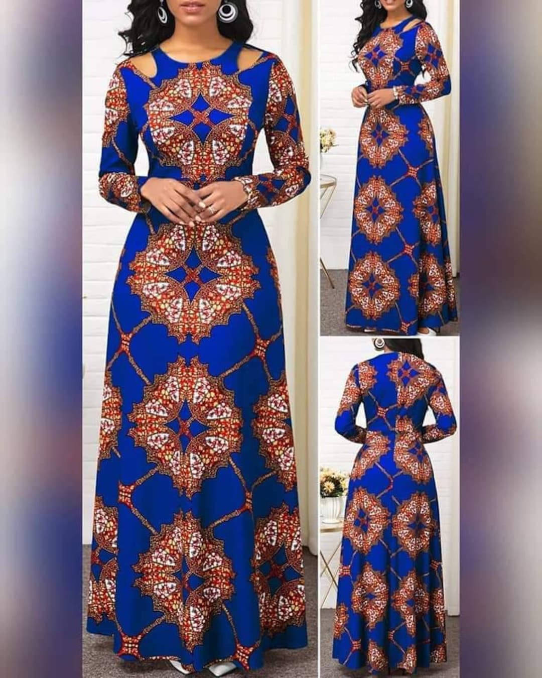 African Long Gown , Long Dress, Long African Dress, Ankara Long Dress ...