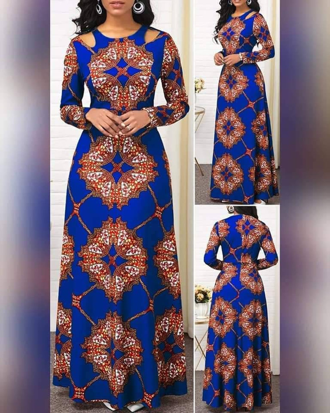 African Long Gown Long Dress Long African Dress Ankara - Etsy