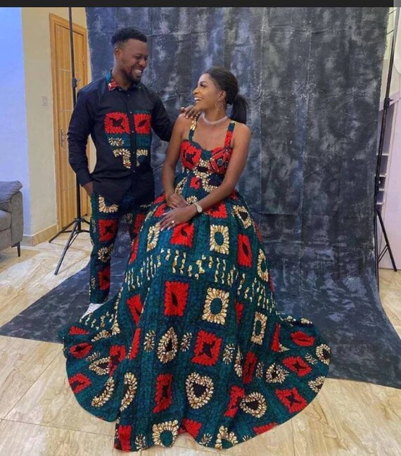 Couple Outfits African Fashion African Prints Couple | Etsy