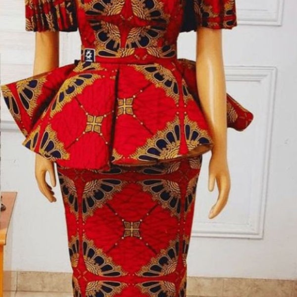 African Print Peplum - Etsy