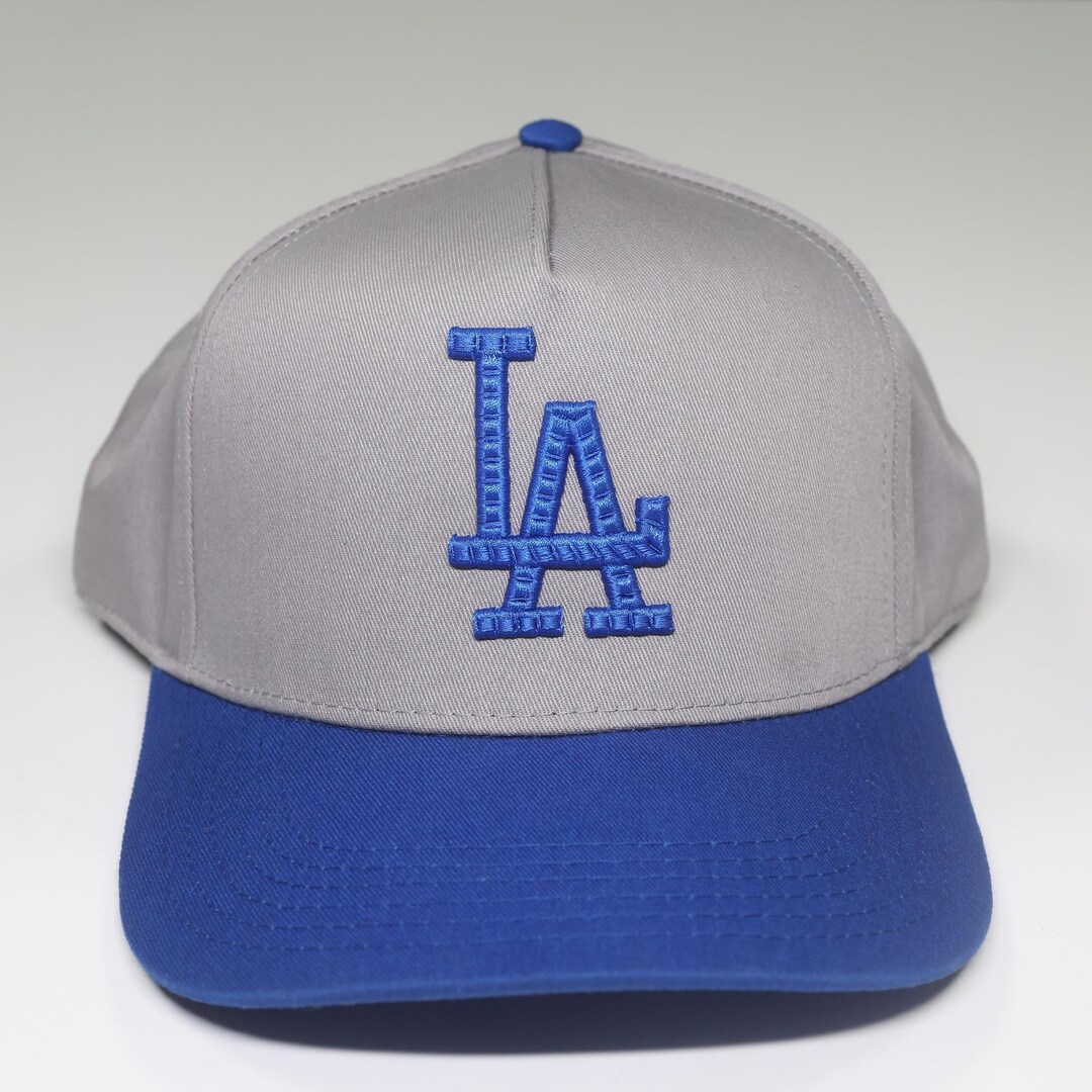 LA Dodgers Hat, Gray & Blue, Unique Embroidery Stitch - Etsy