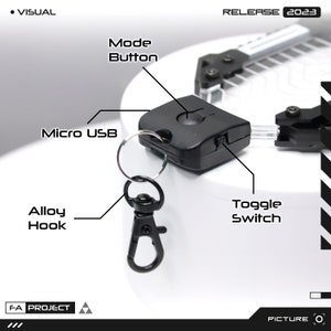 Futuristic LED Light Keychain & Necklace Accessories Multi Color ...