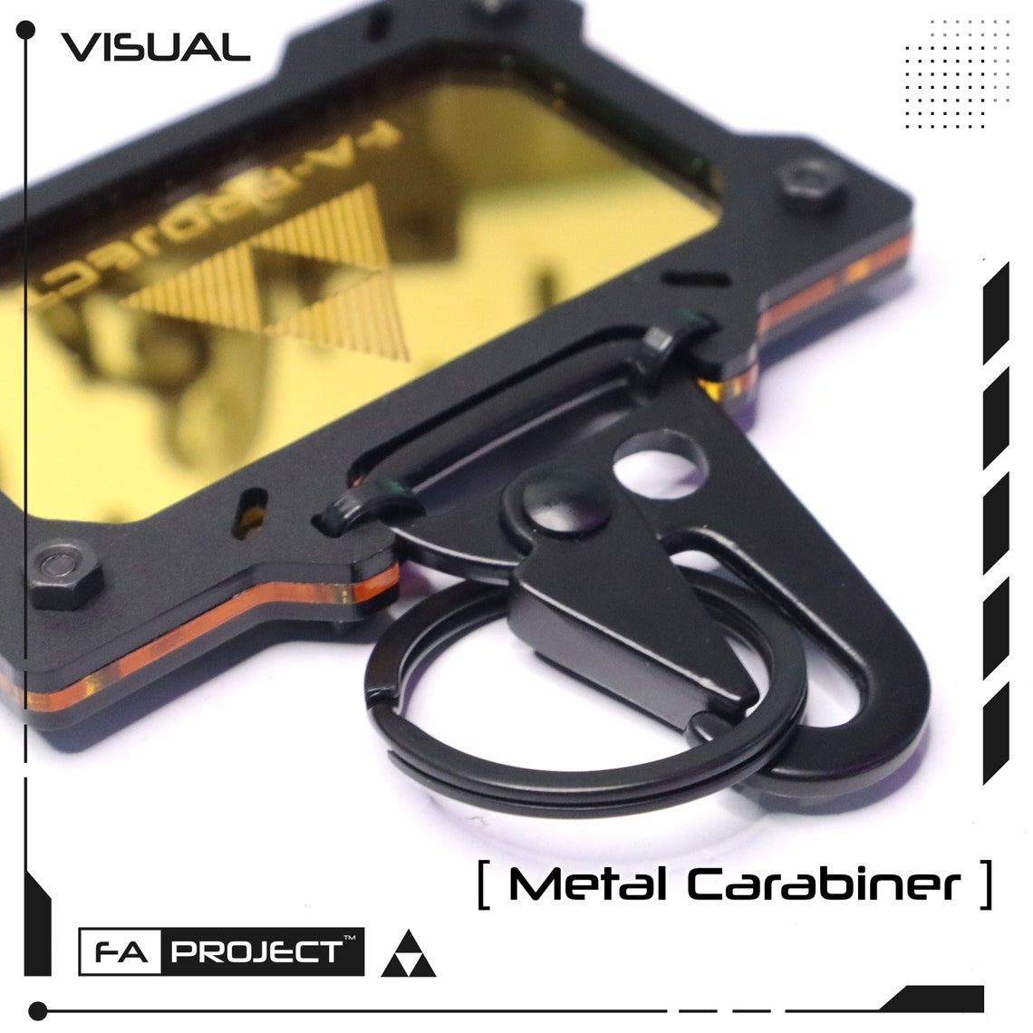 Custom Name Tag Logo / Text Mirror ID Card Carabiner Keychain - Etsy