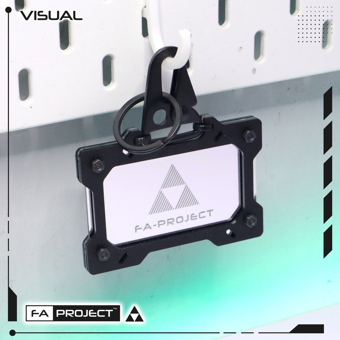 Custom Name Tag Logo / Text Mirror ID Card Carabiner Keychain - Etsy