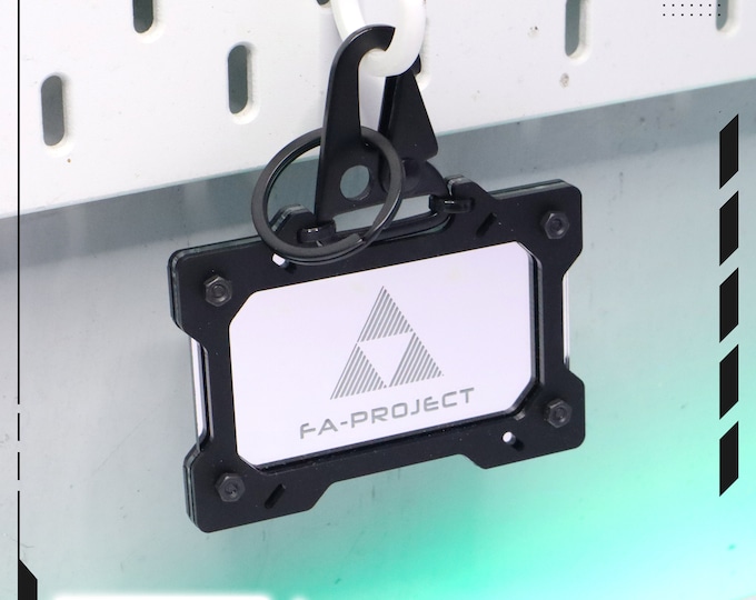 Custom Name Tag Logo / Text Mirror ID Card Carabiner Keychain ...