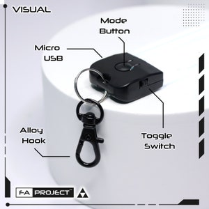 Futuristic LED Keychain Dog Tag Accessories Multi Color Light ...