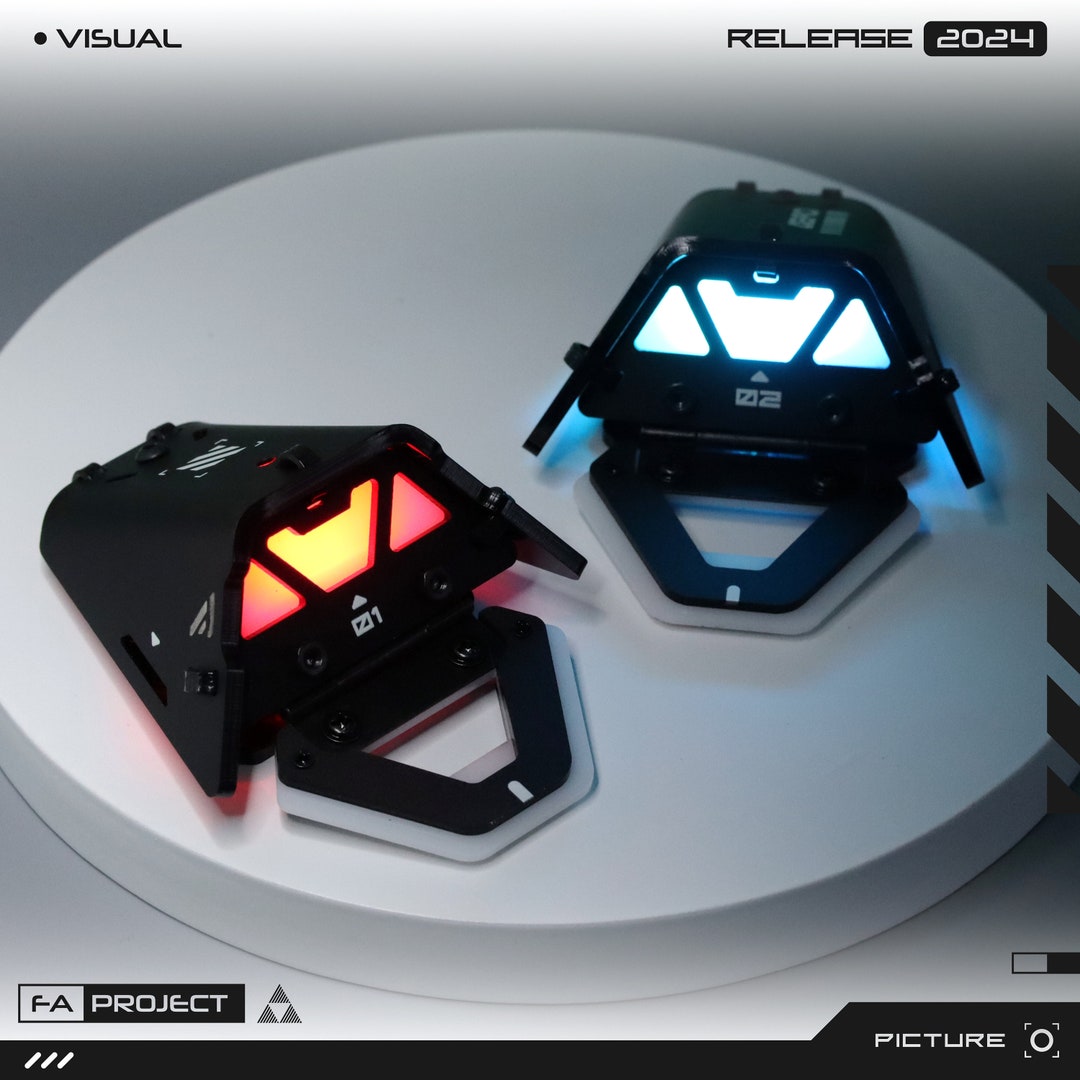 Futuristic Armored Mecha Ears Head Light Strap Acrylic Diffuse Shell ...