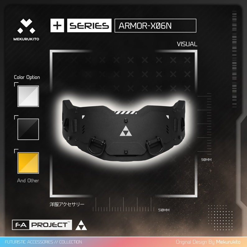 Armored Neck Cover Collar Futuristic Tactical Techwear Mecha ARMOR-X06N ...