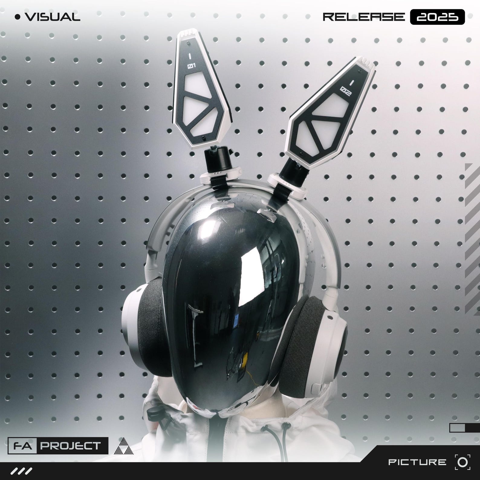 Futuristic Mecha Multicolor LED Light Headband / Headphone Antenna Ear ...
