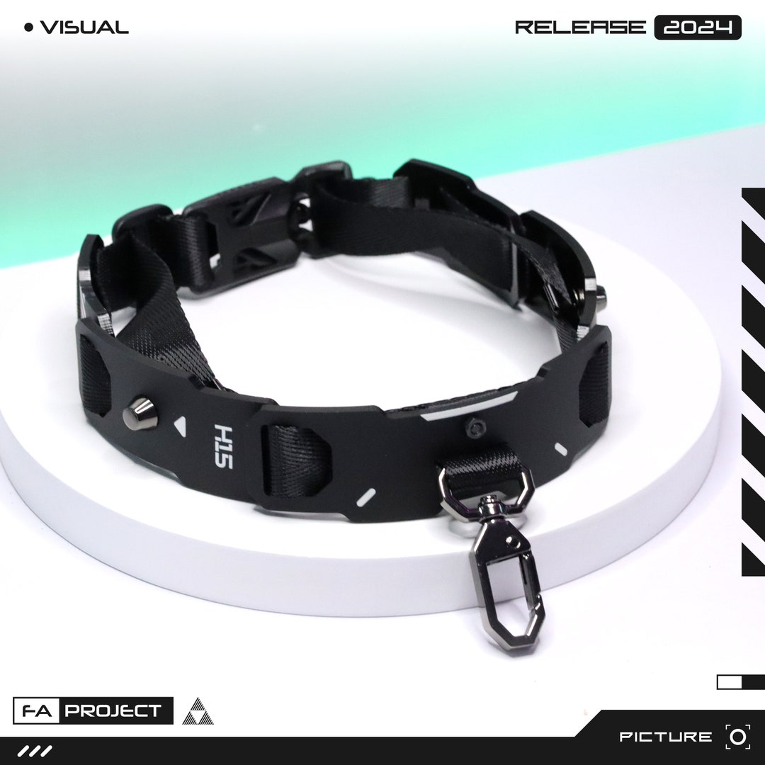 Armored Choker Collar Necklace With Snaphook Futuristic Mecha NC-H15 - Etsy