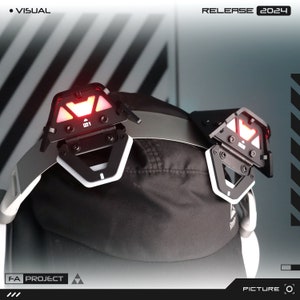 Futuristic Armored Mecha Ears Head Light Strap Acrylic Diffuse Shell ...