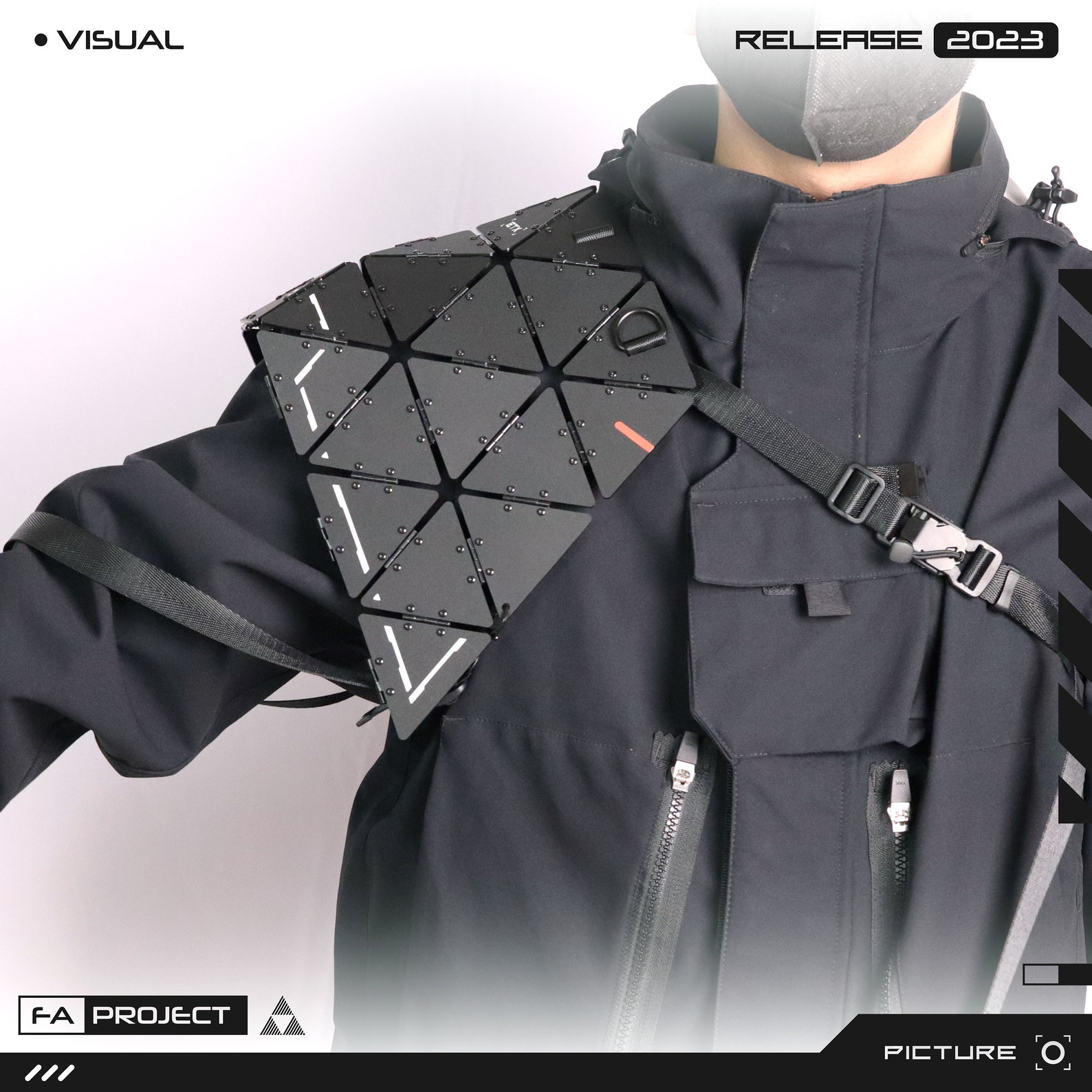 Modular Futuristic Armored Chainmail Half Cloak Shoulder / Hip ...