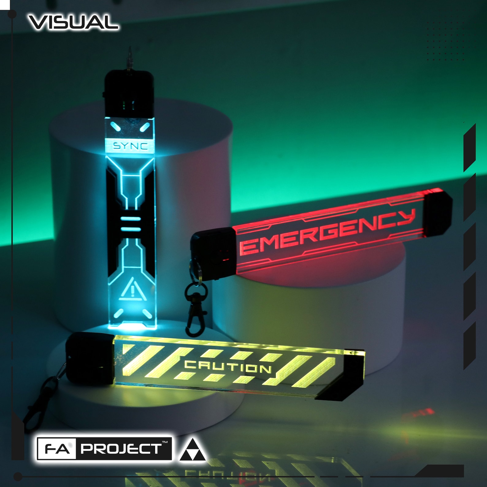 Futuristic LED Keychain & Necklace Accessories Multi Color - Etsy