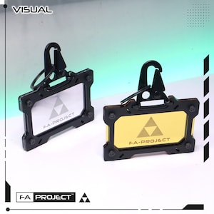 Custom Name Tag Logo / Text Mirror ID Card Carabiner Keychain ...