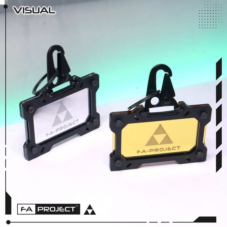 Custom Name Tag Logo / Text Mirror ID Card Carabiner Keychain - Etsy