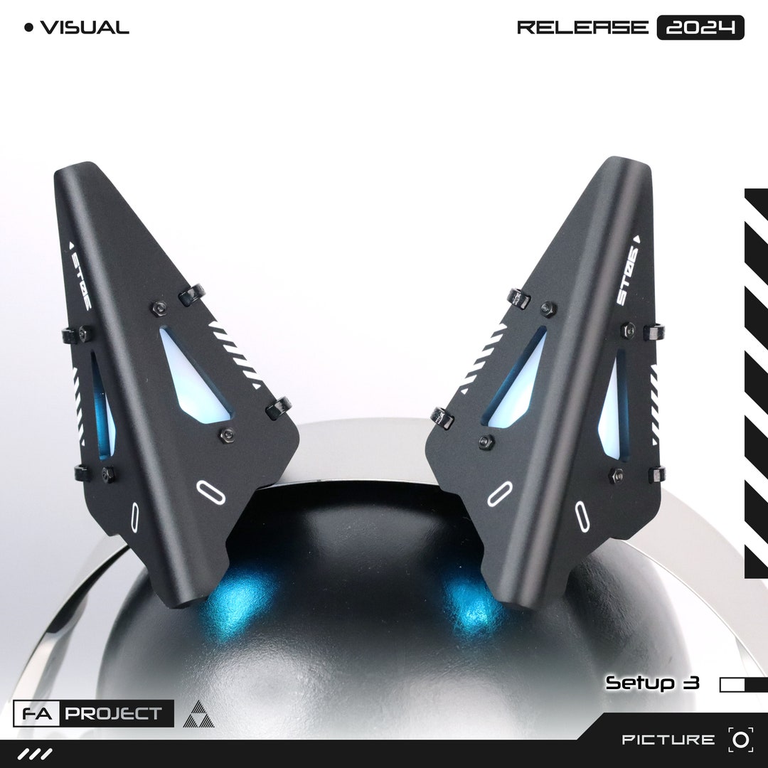 Headband & Headphone Futuristic Mecha Horn Antenna With Multi Color LED ...