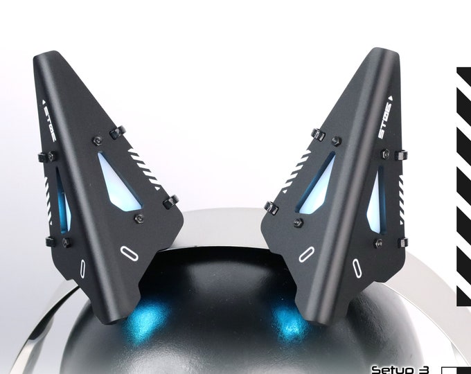 Headband & Headphone Futuristic Mecha Horn Antenna With Multi Color LED ...