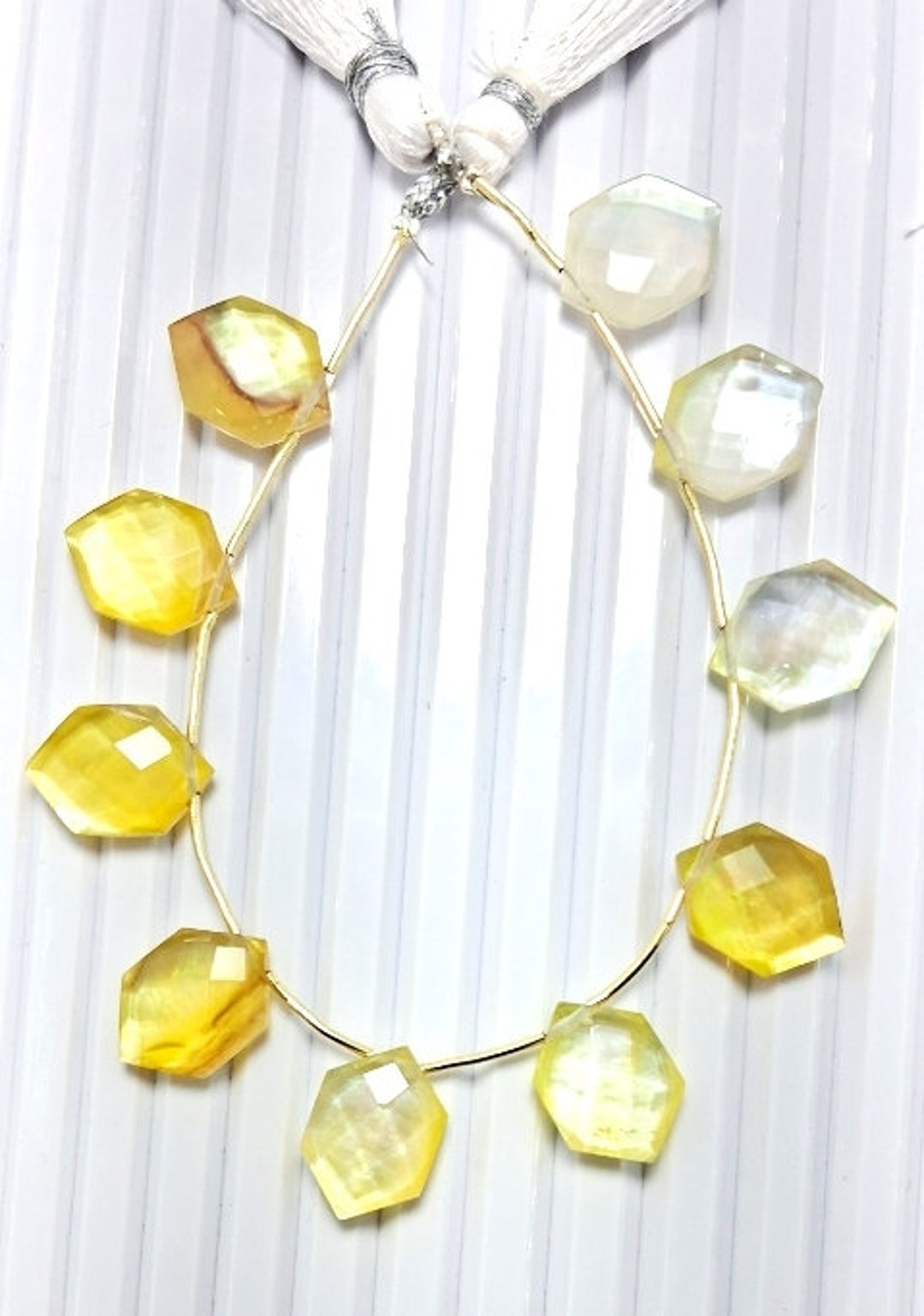 100%natural Crystal With Mother of Pearl Fancy Shape Gemstone Beads ...