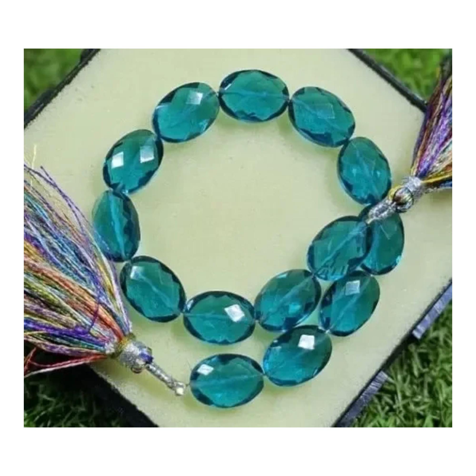 Peacock Green Quartz Iolite Quartz Feceted Oval Nugget Briolettes Beads ...