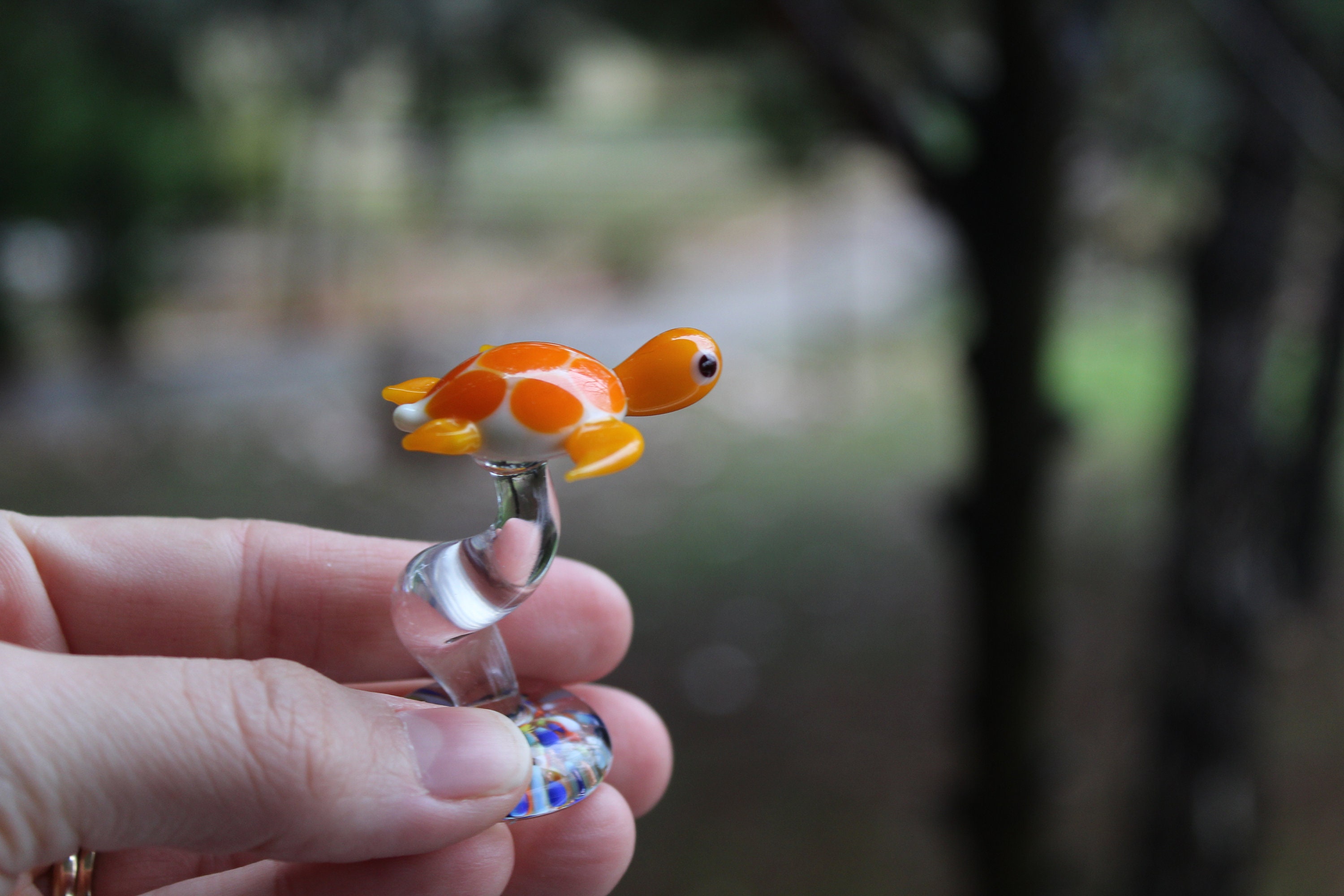 Orange Baby Sea Turtle Flying Turtle Hand Blown Glass Sea - Etsy