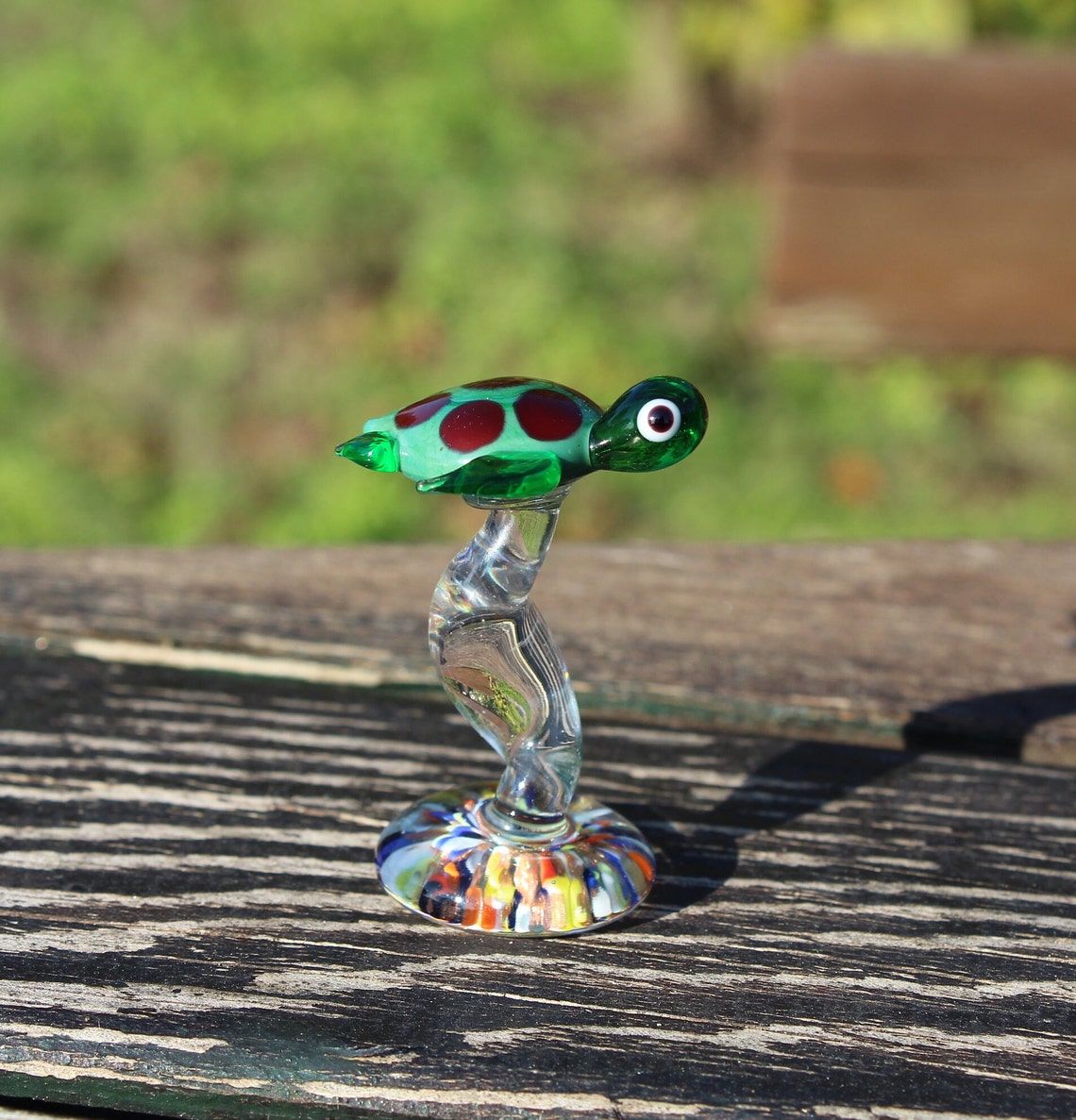 Green Brown Baby Sea Turtle Flying Turtle Hand Blown Art - Etsy