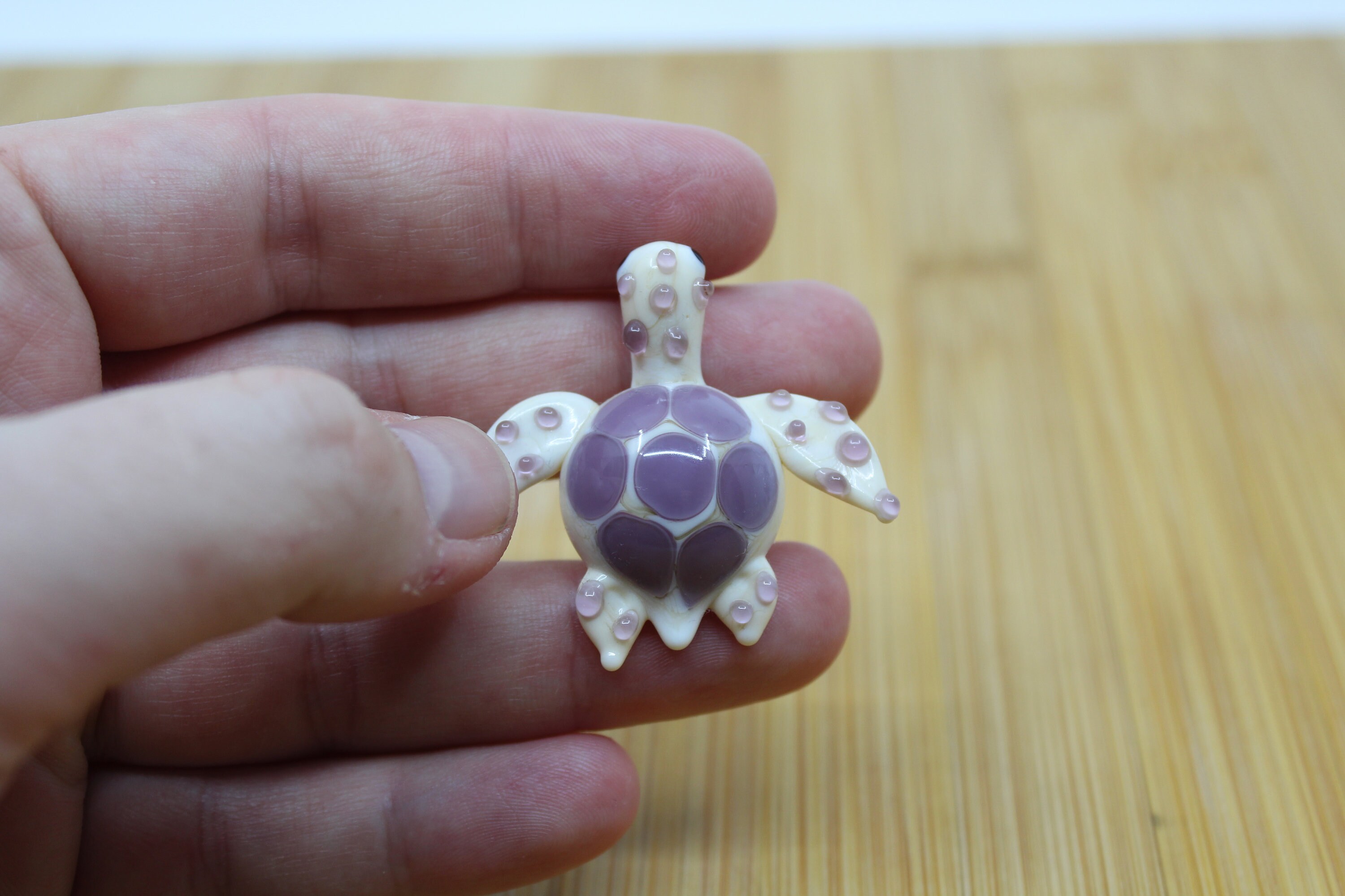 Purple Spotted Sea Turtle, Colored Glass Turtle, Christmas Gift, Hand ...